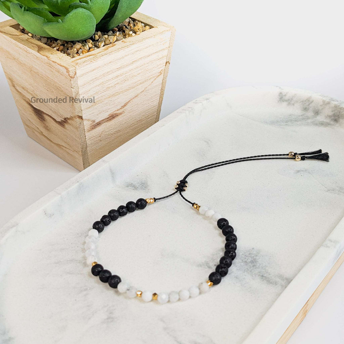 Moonstone & Lava Tassel Tasbih Bracelet | Tasbeeh Beads & 33 Beads ...